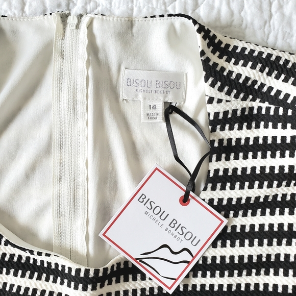 Bisou Bisou | Dresses | Bisou Bisou Michele Bohbot Black White Peplum ...